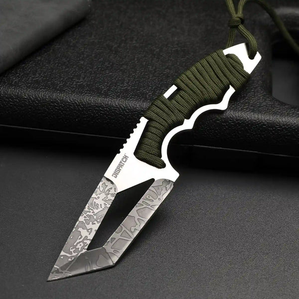 Full Tang Tanto Fixed Blade Knife with Sheath and Cord-Wrapped Handle ...