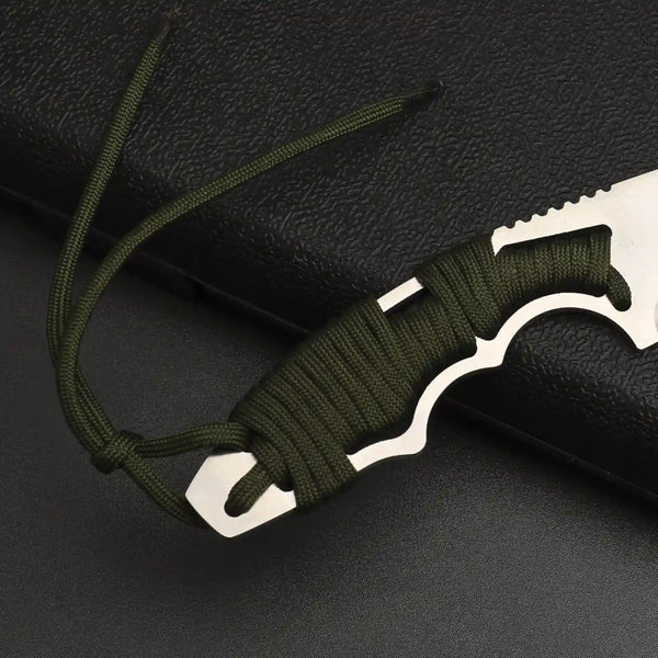 Full Tang Tanto Fixed Blade Knife with Sheath and Cord-Wrapped Handle ...