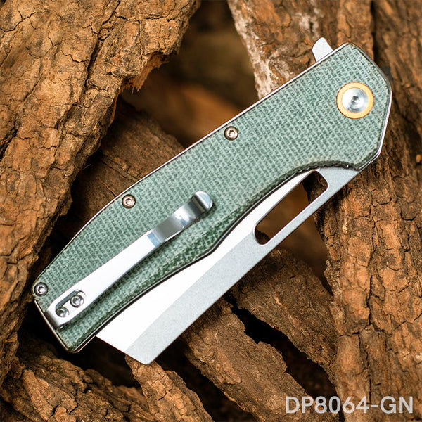 Sheepsfoot Blade Folding Knife with Micarta Handle and Clip for EDC an ...
