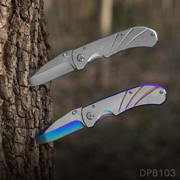 Stainless Steel Folding Knife with Titanium Surface Treatment ...